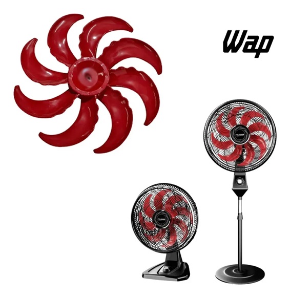 hélice de 50cm p/ventilador mondial 8p vermelha - turbo force 8 nvt-50 ...