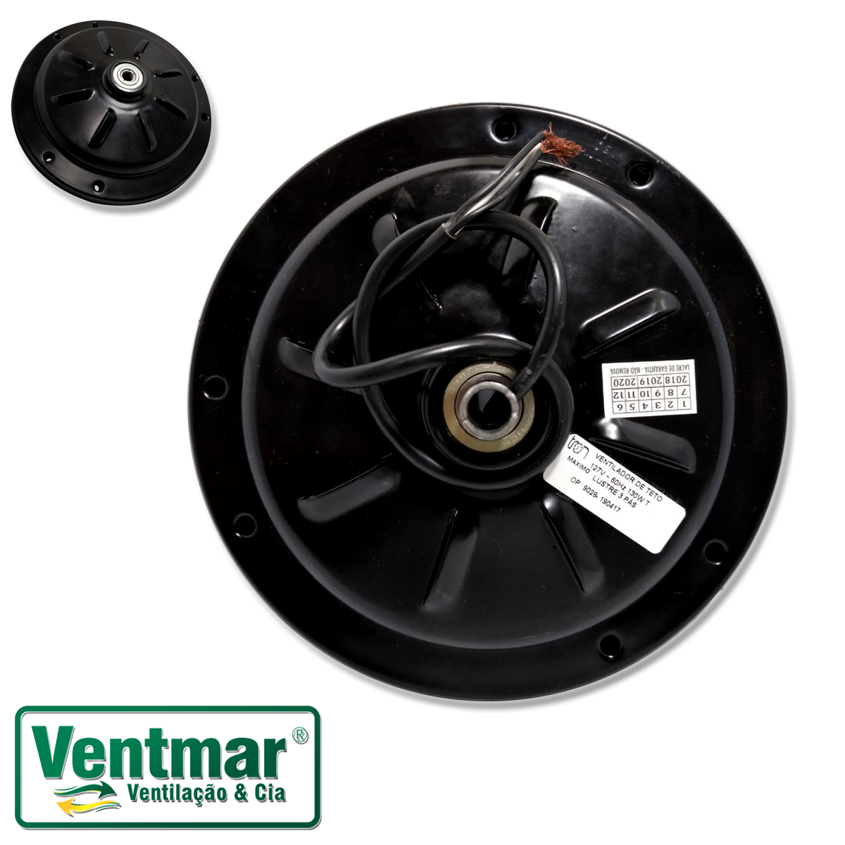 Motor para Ventilador de Teto Tron 127v 08,5uF Preto - Motor 3Pás com ...